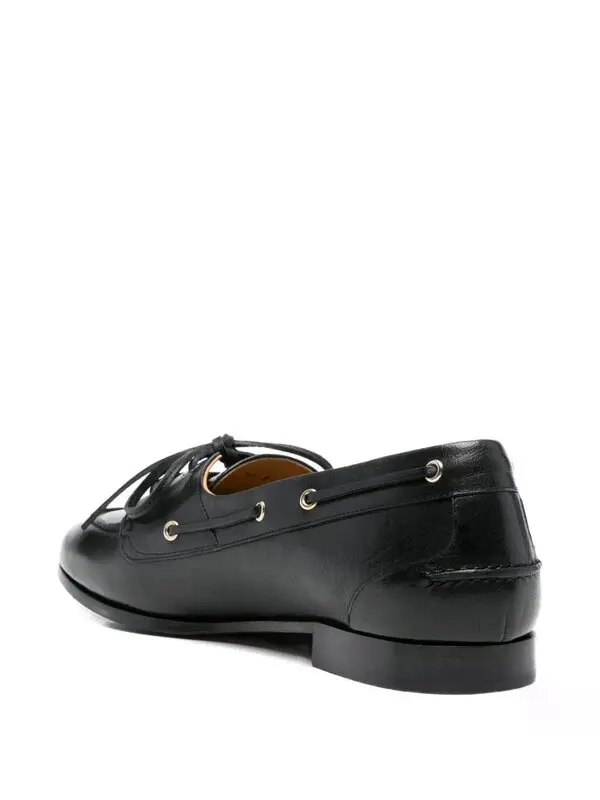 Bally Tie-fastening Loafers With Gold-tone Hardware - Black