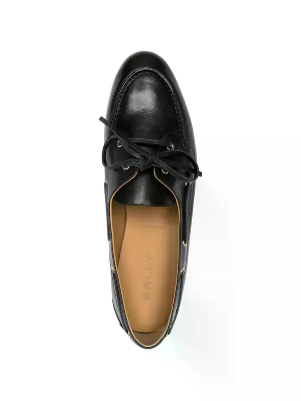 Bally Tie-fastening Loafers With Gold-tone Hardware - Black
