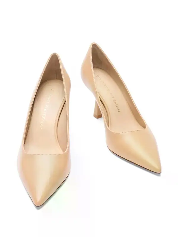 STUART WEITZMAN Pointed Toe Pumps With Sculptural Heel