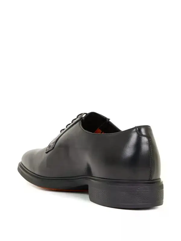 Santoni Block-heel Derby Shoes With Contrast Stitching