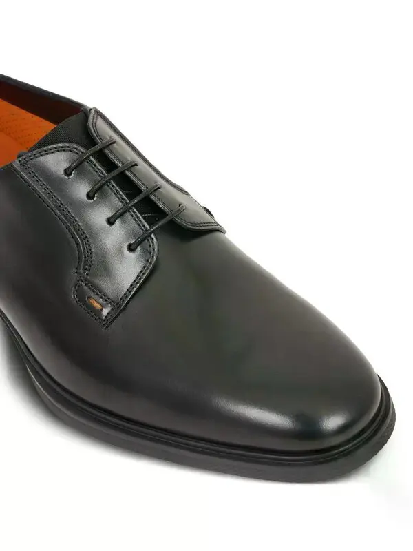 Santoni Block-heel Derby Shoes With Contrast Stitching
