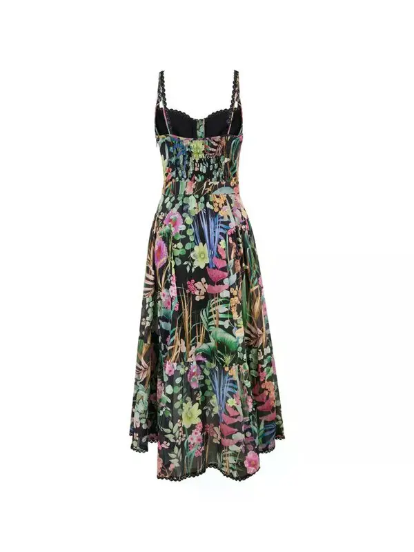 Charo Ruiz Ibiza Floral Print Belted Midi Dress - Black