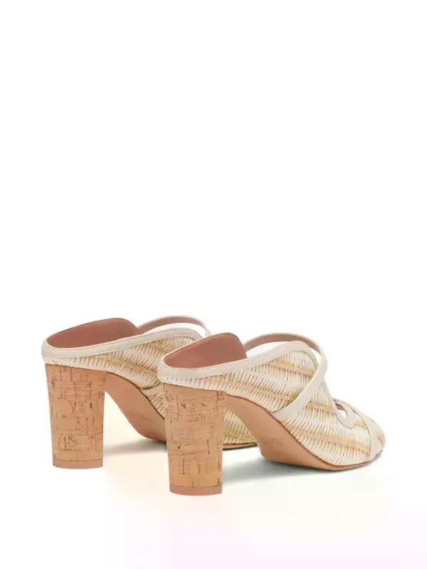 MALONE SOULIERS Raffia Stripe Heeled Sandals