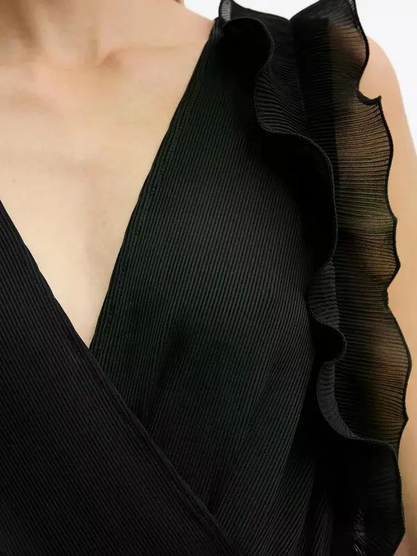 FRACOMINA Ruffled V-neck Maxi Dress