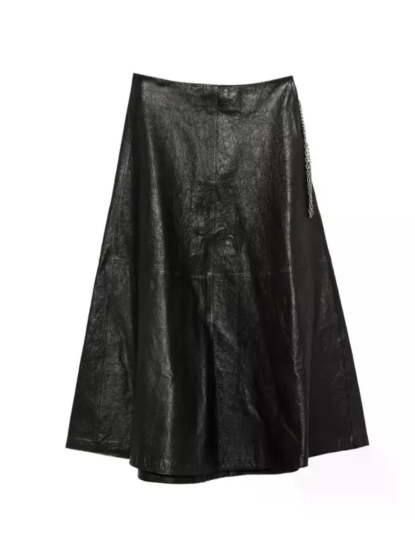 Alexander Wang Chain A-line Leather Midi Skirt