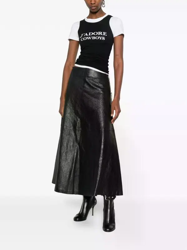 Alexander Wang Chain A-line Leather Midi Skirt