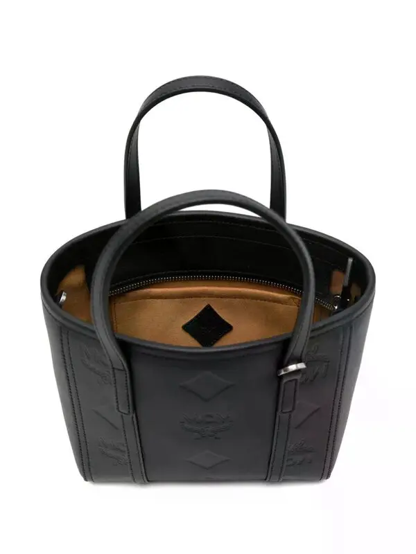 Mcm Logo Embossed Tote Bag