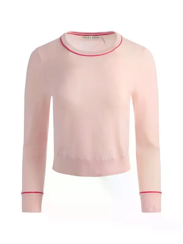 Alice + Olivia Coralann Tipping Crew-neck Sweater