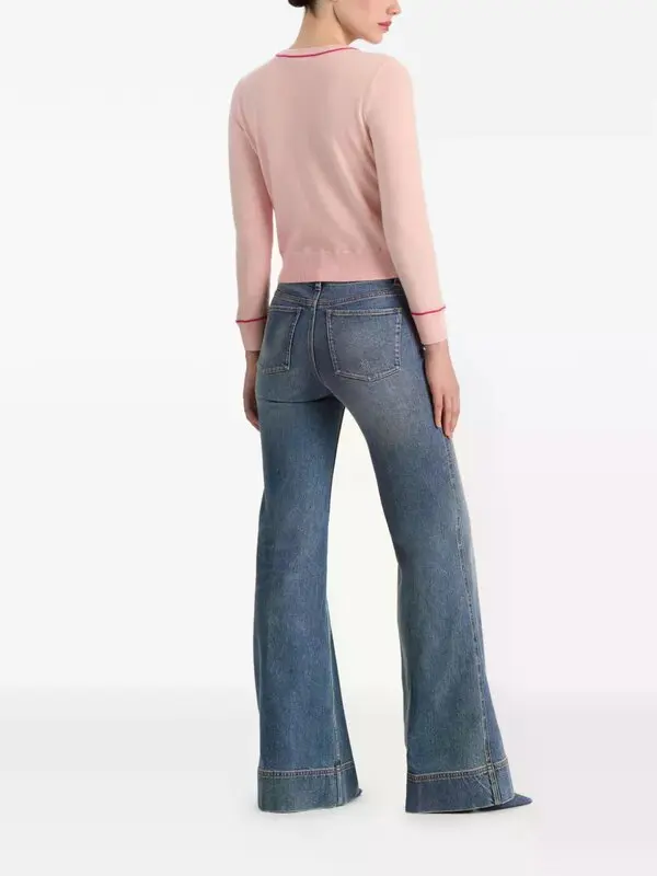 Alice + Olivia Coralann Tipping Crew-neck Sweater