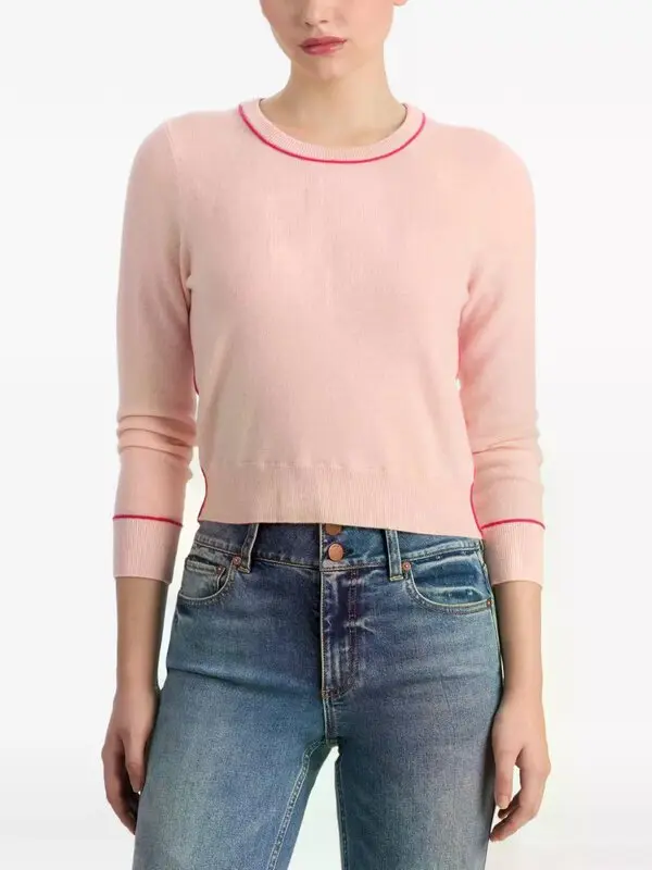 Alice + Olivia Coralann Tipping Crew-neck Sweater