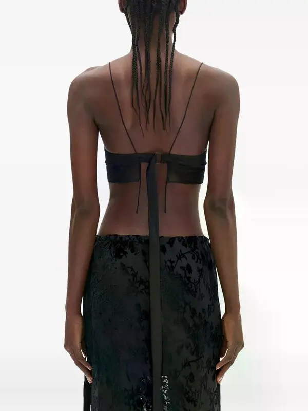 ANN DEMEULEMEESTER Scoop-neck Cropped Top - Black