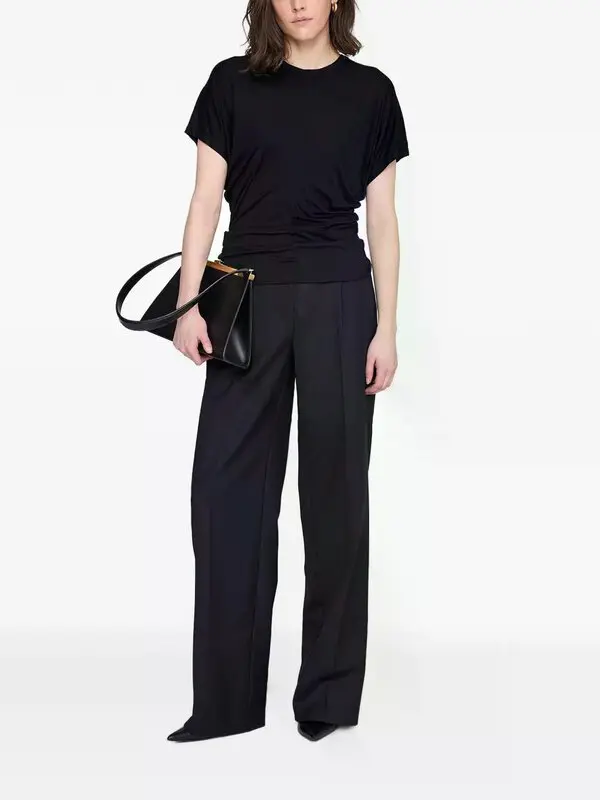 ANINE BING Draped Detail T-shirt - Black