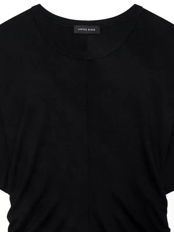 ANINE BING Draped Detail T-shirt - Black
