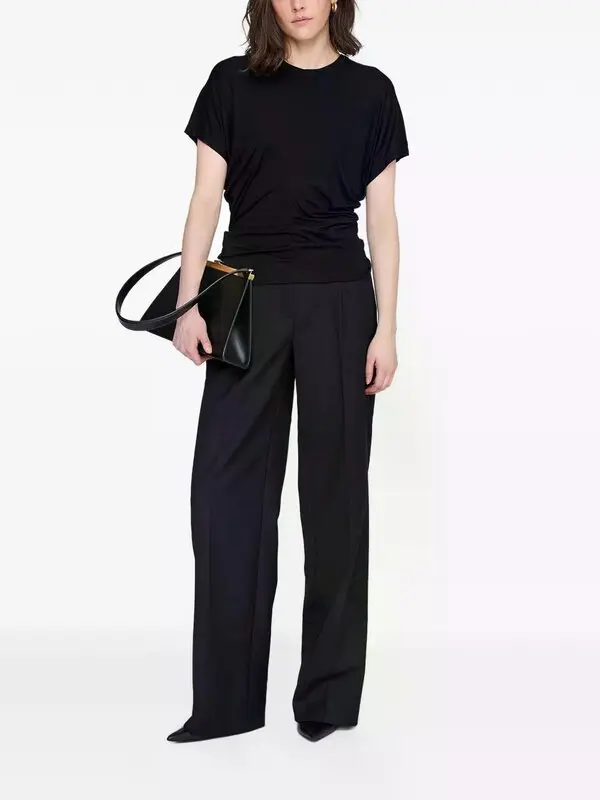 ANINE BING Draped Detail T-shirt - Black