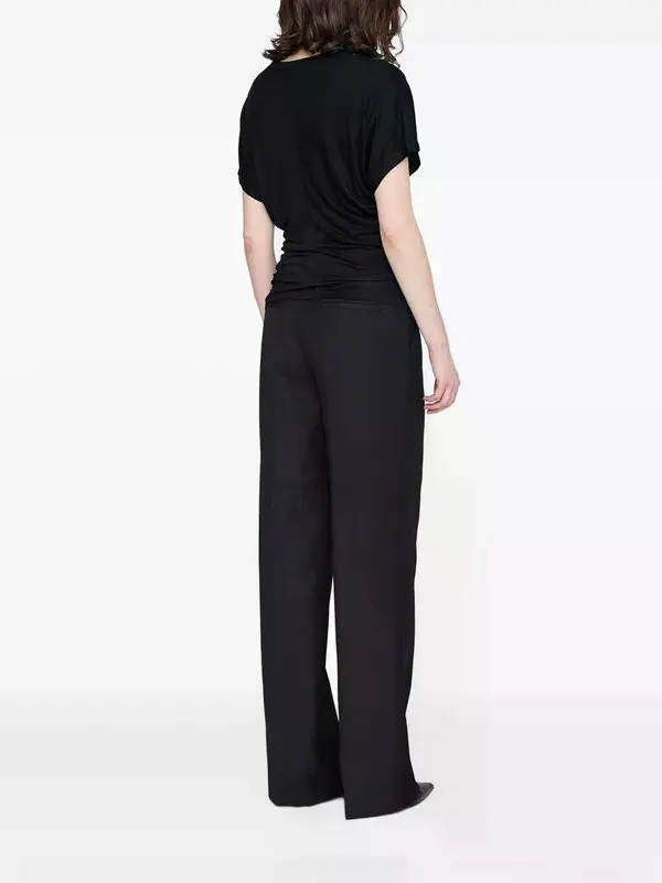 ANINE BING Draped Detail T-shirt - Black