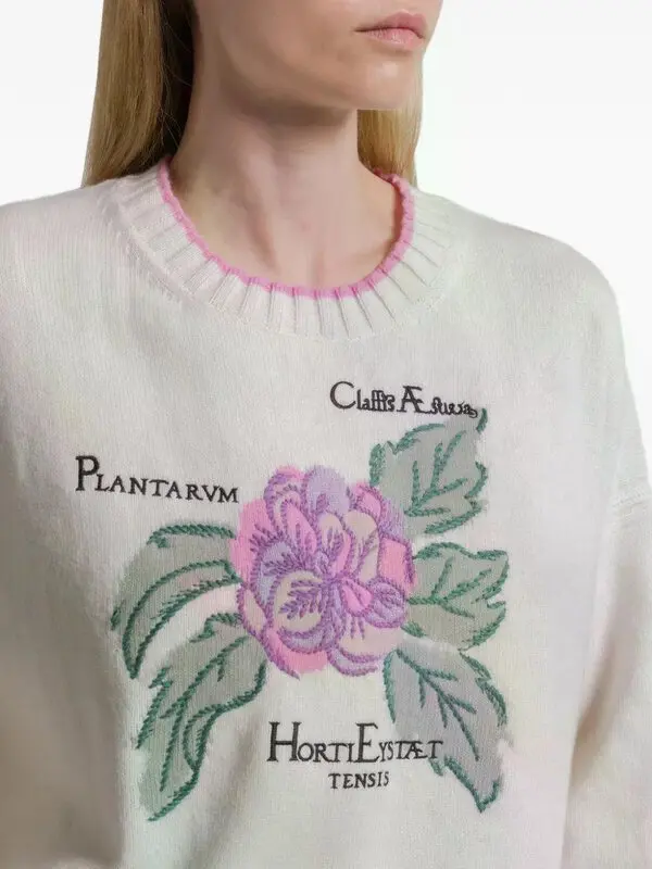 Alberta Ferretti Floral Knit Jumper - Neutrals
