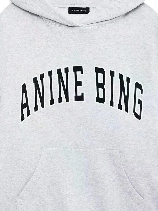 ANINE BING Logo Detail Hoodie - Grey