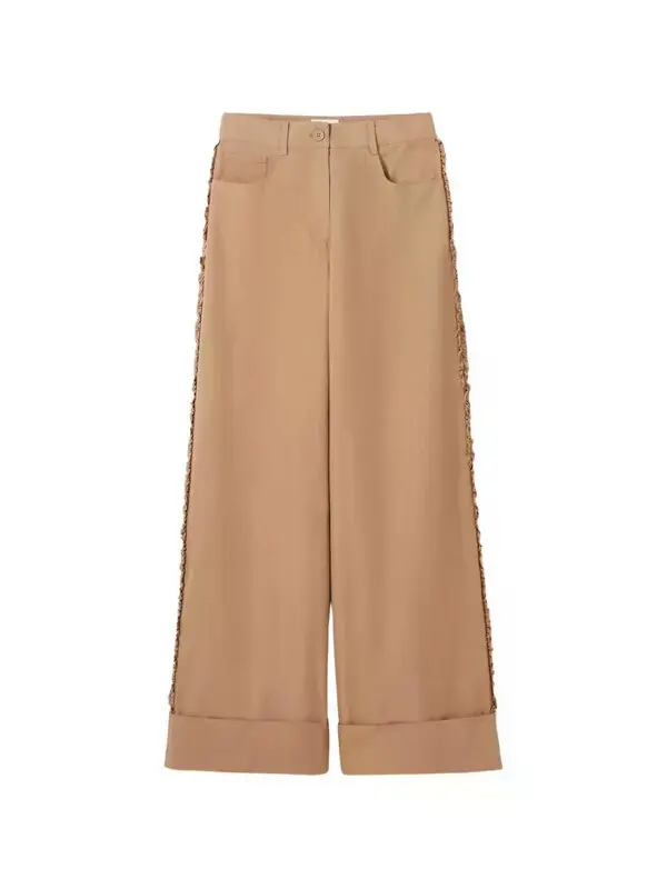 Claudie Pierlot Ruffled Wide-leg Trousers