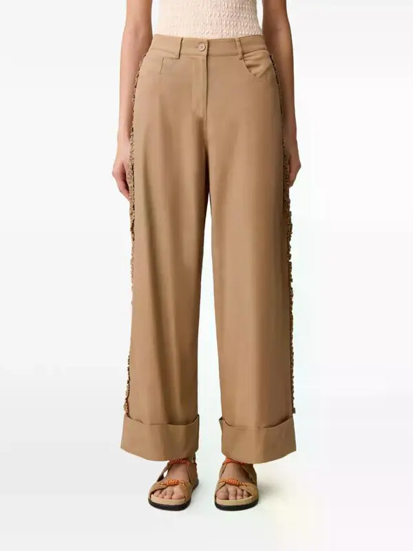 Claudie Pierlot Ruffled Wide-leg Trousers