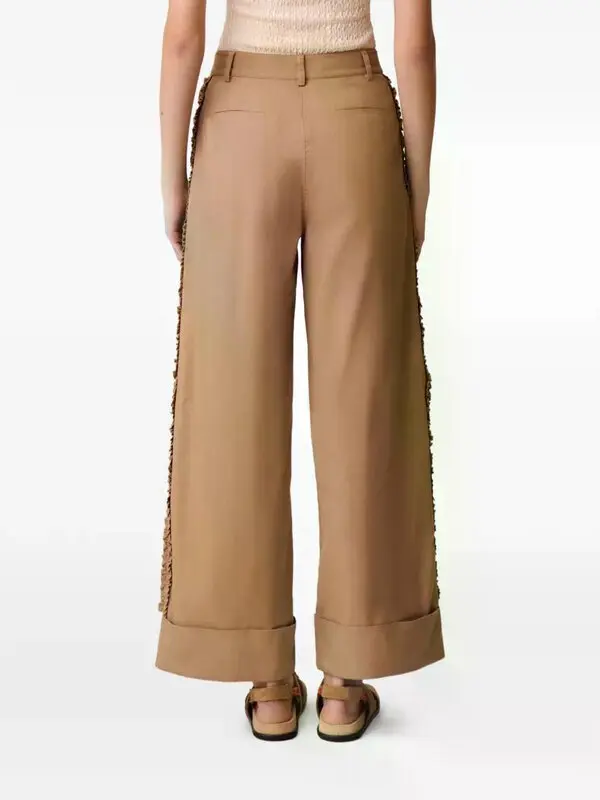 Claudie Pierlot Ruffled Wide-leg Trousers