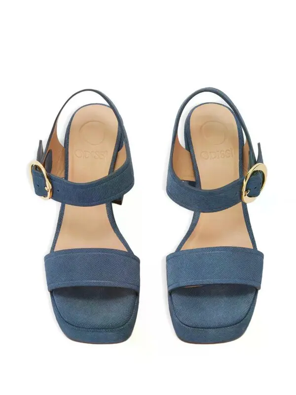 ODISSI Suede Sandals With Buckled Ankle Strap