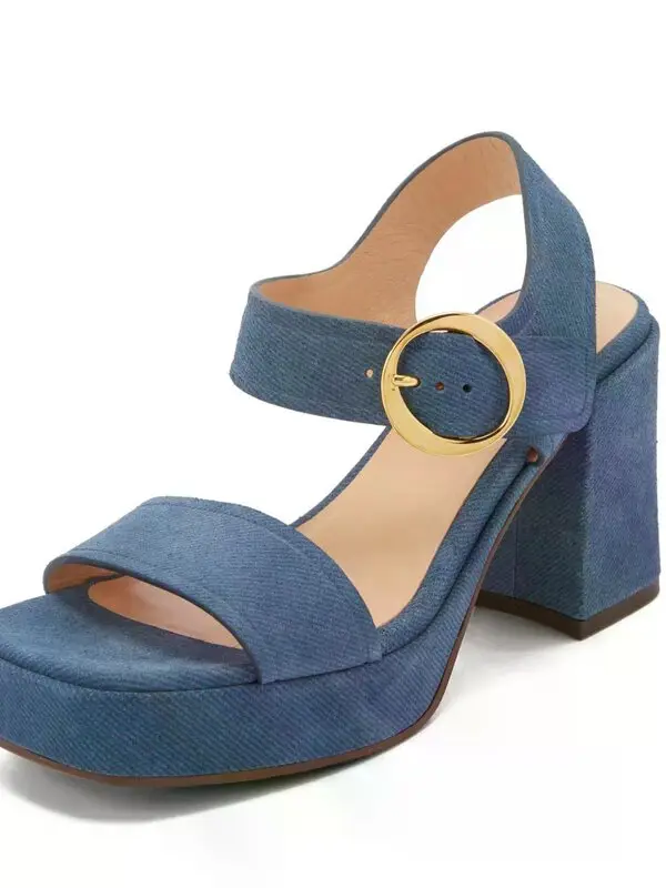 ODISSI Suede Sandals With Buckled Ankle Strap