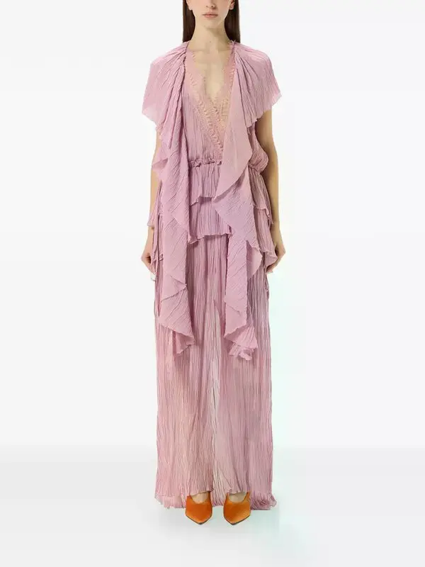 Blumarine Pleated Ruffled Dress