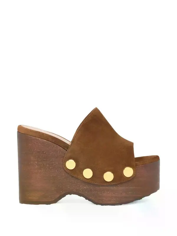 GIANVITO ROSSI Suede Studded Platform Clogs