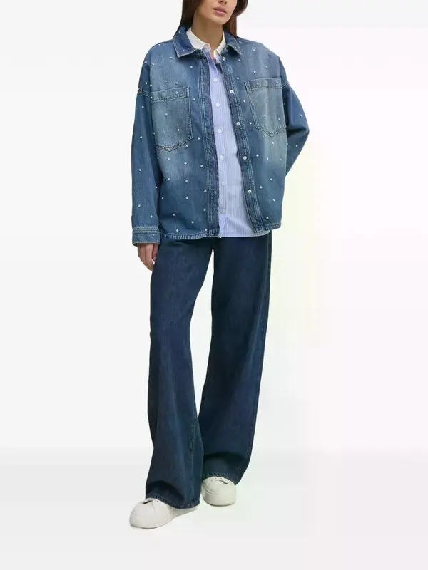 MOS MOSH Striped Button-down Shirt - Blue