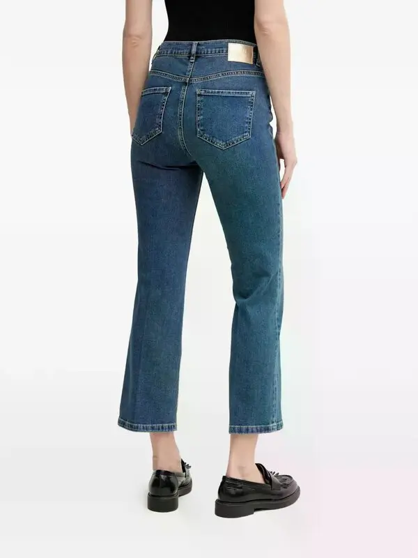 OUI Cropped Jeans With Panelled Design - Blue