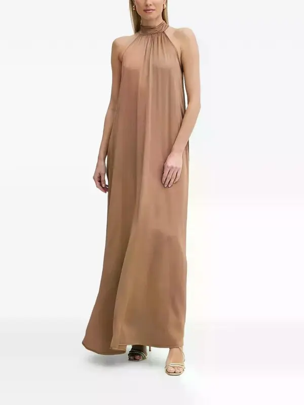 FRACOMINA Sleeveless Halterneck Maxi Dress - Brown