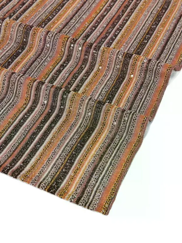 Missoni Striped Embellished Scarf - Brown