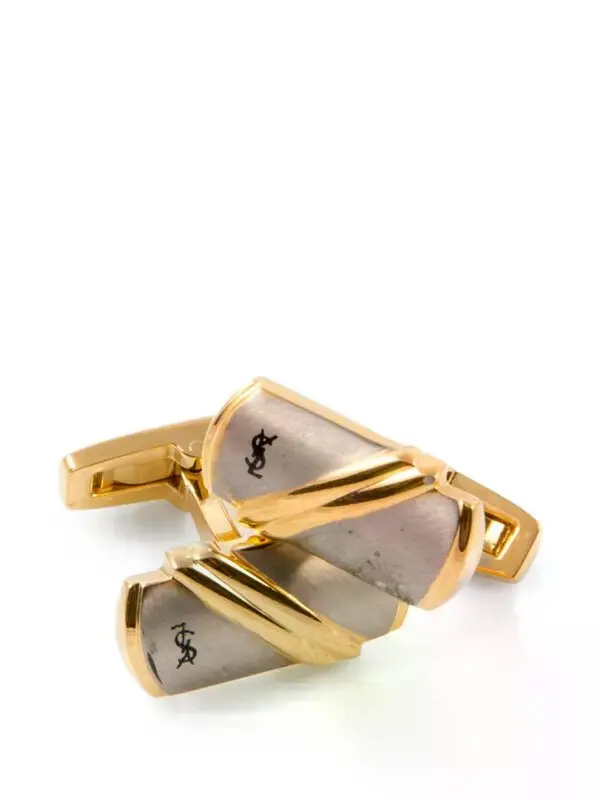 Saint Laurent 1990s Rectangular-shape Cuff-links