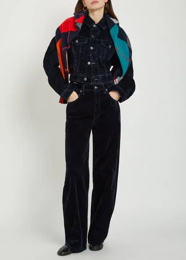 AGOLDE Low Curve Barrel-leg Velvet Jeans