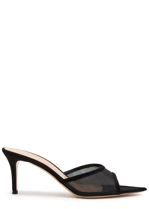 GIANVITO ROSSI Sienna 70 Suede Mules - Black