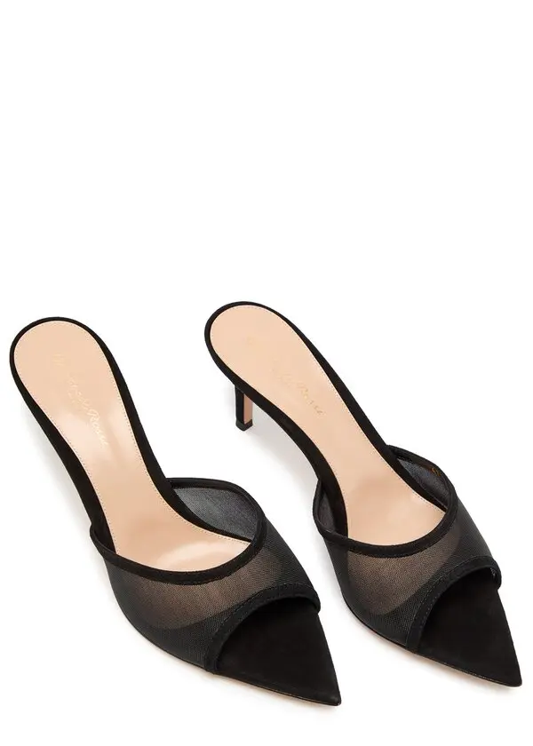 GIANVITO ROSSI Sienna 70 Suede Mules - Black