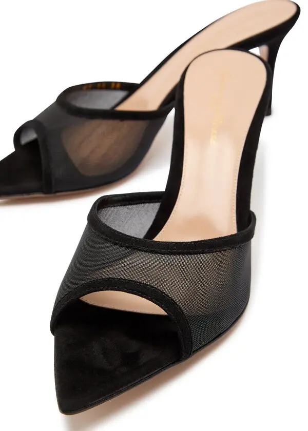 GIANVITO ROSSI Sienna 70 Suede Mules - Black