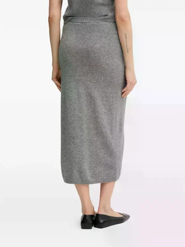 OUI Knitted Midi Skirt With Split Detail