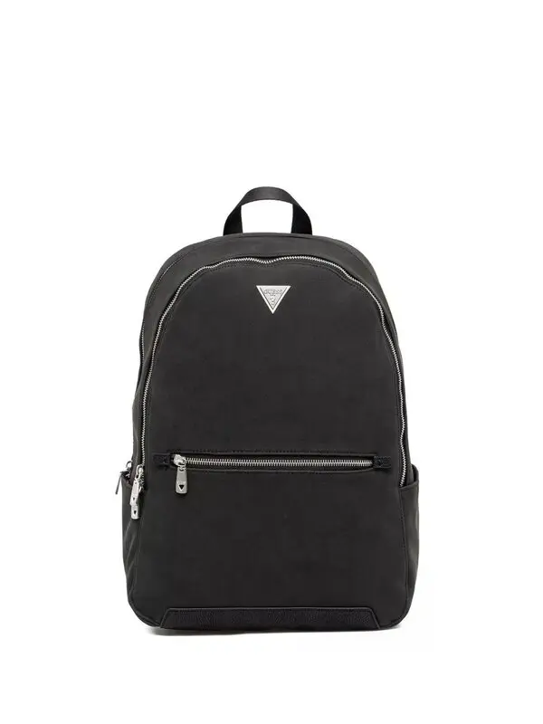 Guess Torino Logo-plaque Zipped Backpack - Black