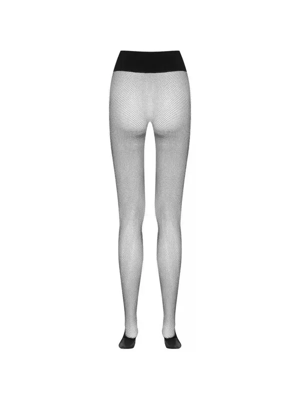 MAISON CLOSE Lurex Seamless Fishnet Tights - Grey