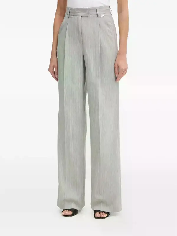 FRACOMINA Pleat Detail Pinstriped Trousers - Grey