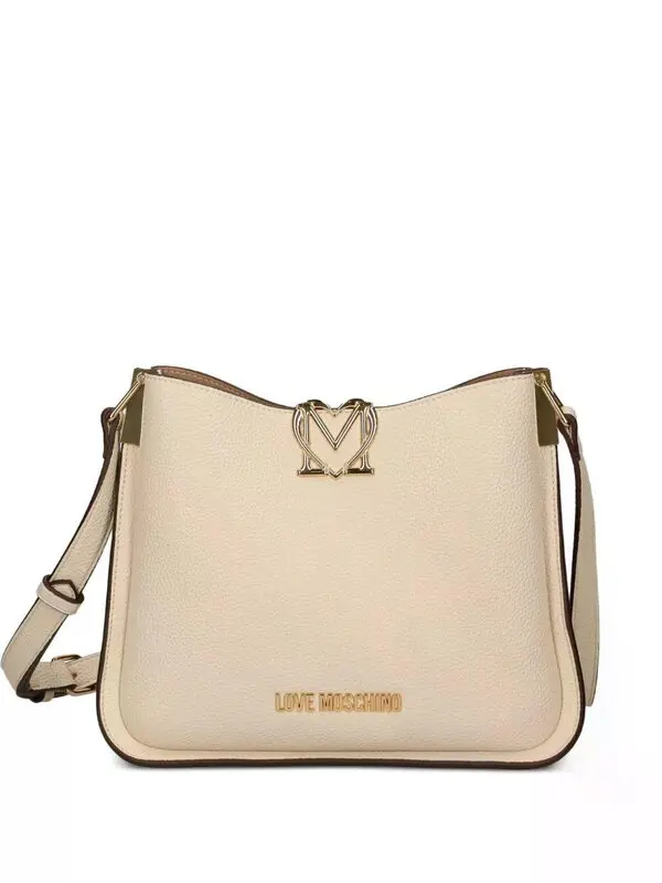 Moschino Logo Buckle Crossbody Bag - Neutrals