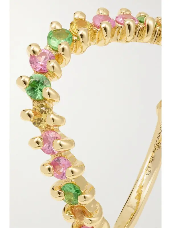 Yvonne Léon Alliance Vague Sapphire And Tsavorite Ring