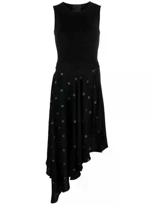 Givenchy 4g-motif Asymmetric-hem Dress