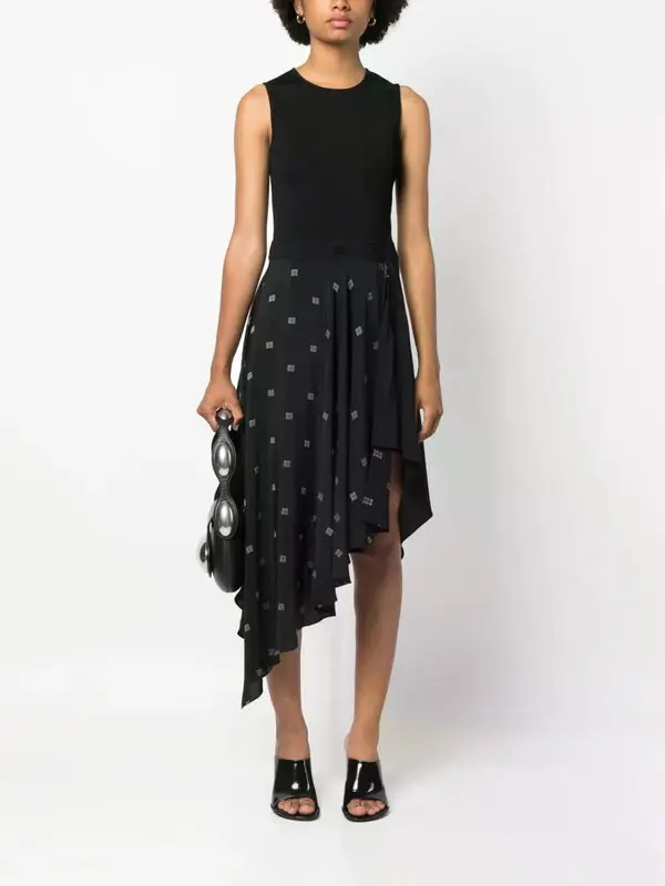 Givenchy 4g-motif Asymmetric-hem Dress