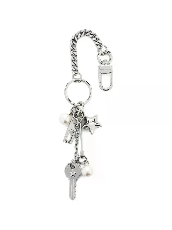 Marc Jacobs Grommet Pearl Metal Bag Charm - Silver