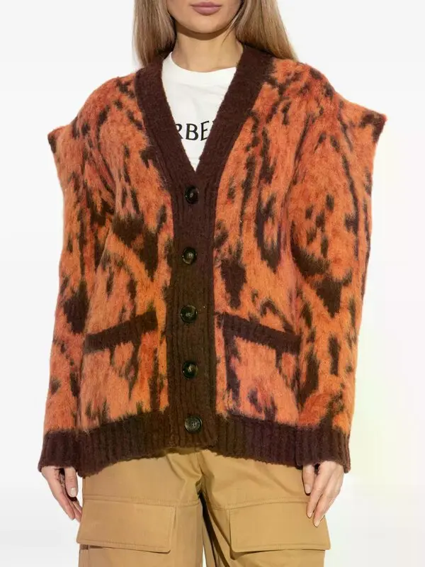 Stella McCartney Cloud Leopard-print Virgin And Alpaca Wool Cardigan