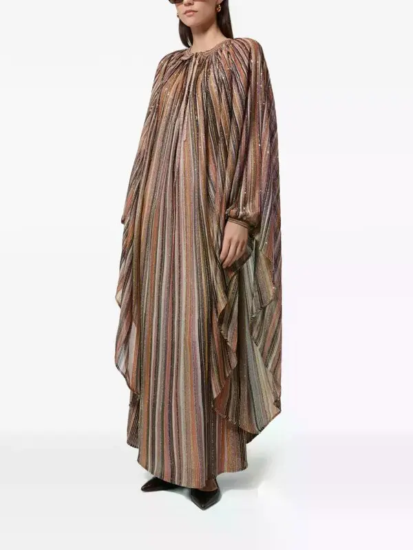 Missoni Striped Embellished Dress - Brown