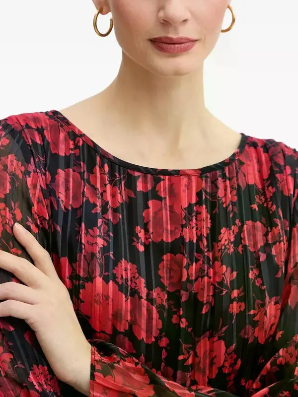 Guess Floral Print Pleated Mini Dress