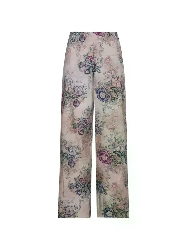 PIERRE-LOUIS MASCIA Floral Wide-leg Trousers - Neutrals